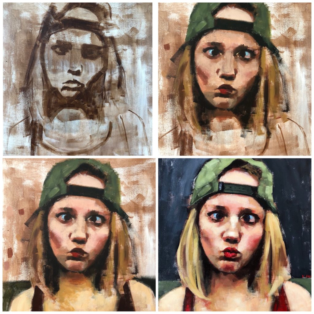 PORTRAIT PROCESS PHOTOS - Kara Bullock Art School
