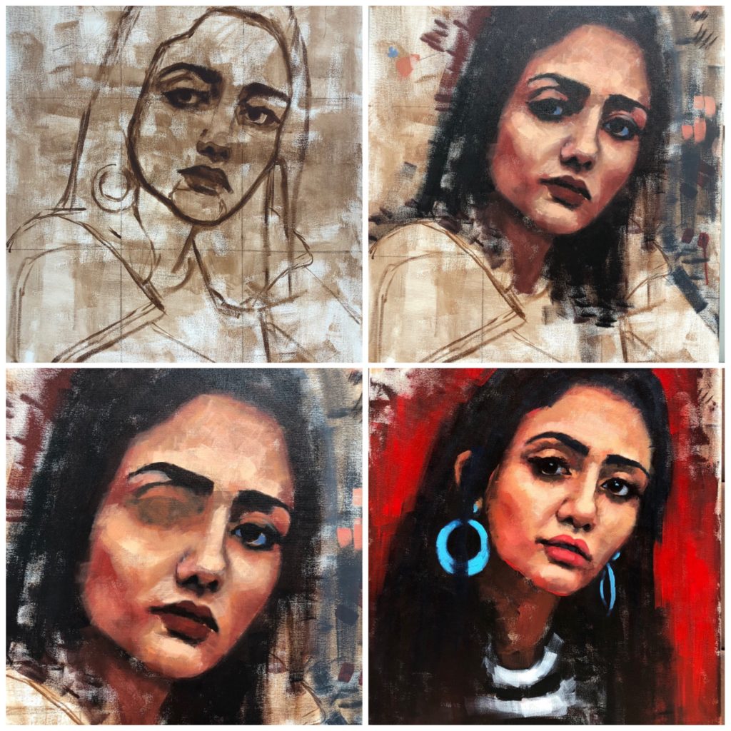 PORTRAIT PROCESS PHOTOS - Kara Bullock Art School